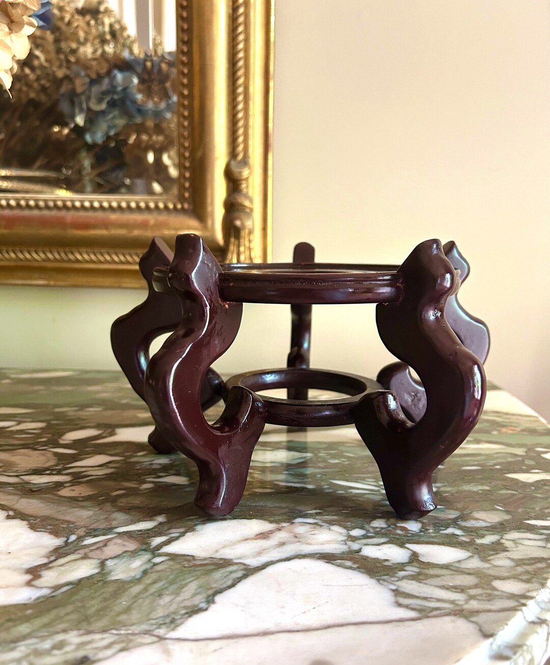Chinese Display Stand, Asian Wooden Bowl Vase Stand, Wooden Pedestal ...
