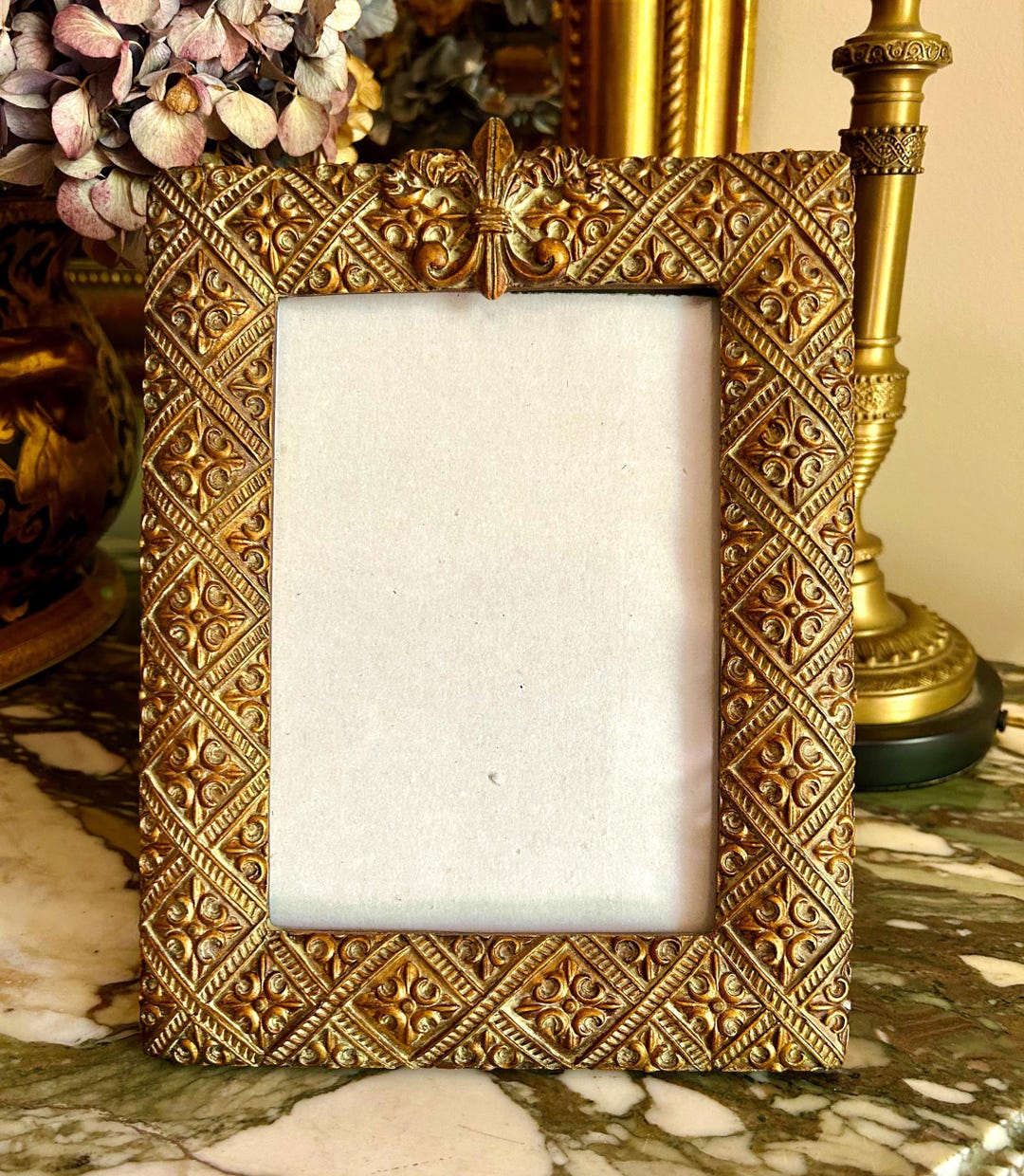 French Style Frame, Vintage Fleur De Lis Photo Frame, 4.5 X 6.5 Image ...