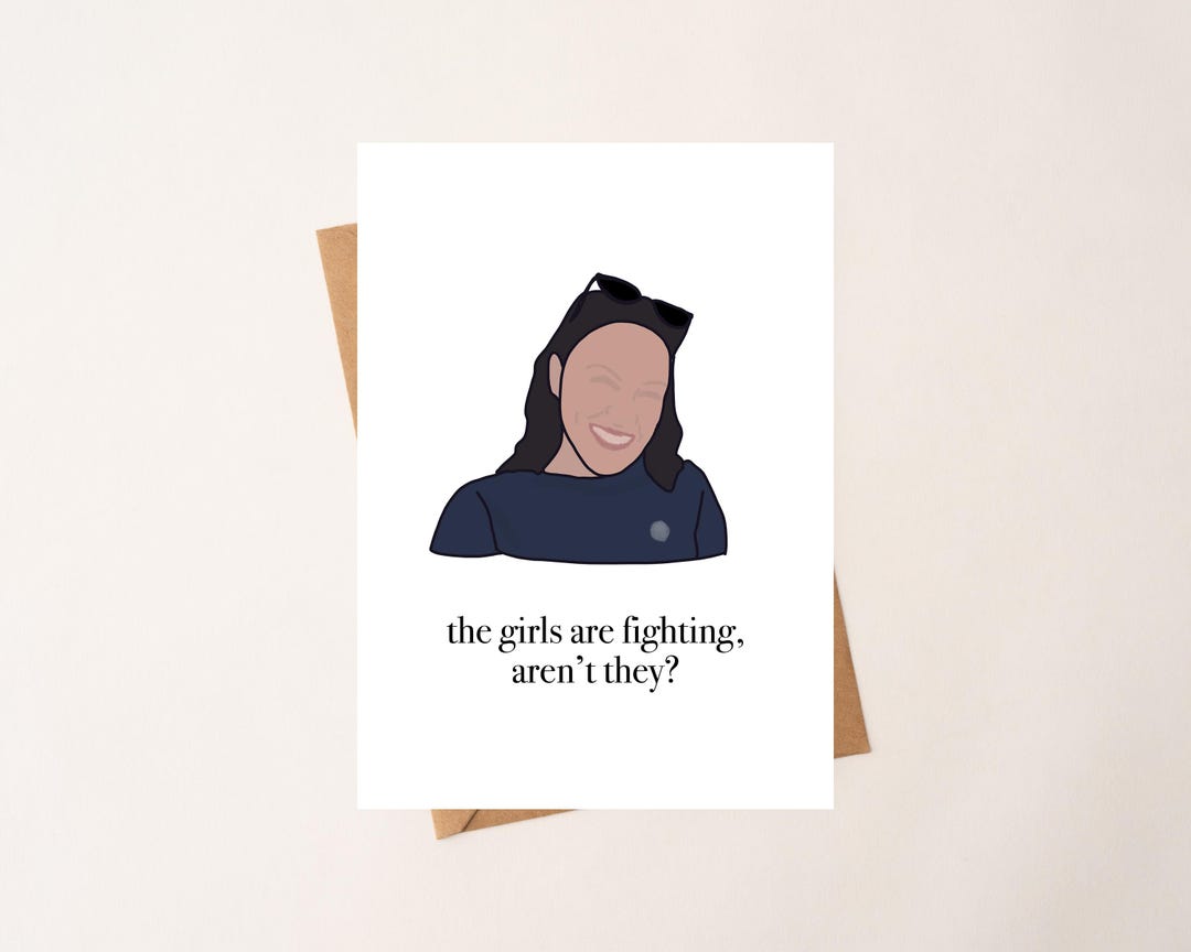 The Girls Are Fighting Card by Eastern Trend Collective. Greeting Card ...