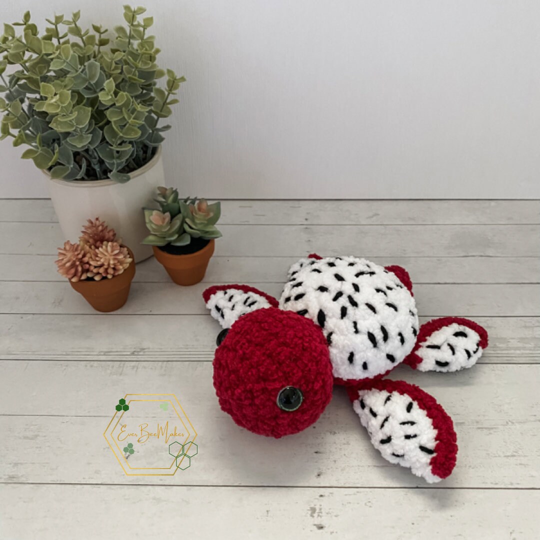 Dragon Fruit Turtle Plushie Turtle Stuffey Reptile Stuffie Stuffed ...