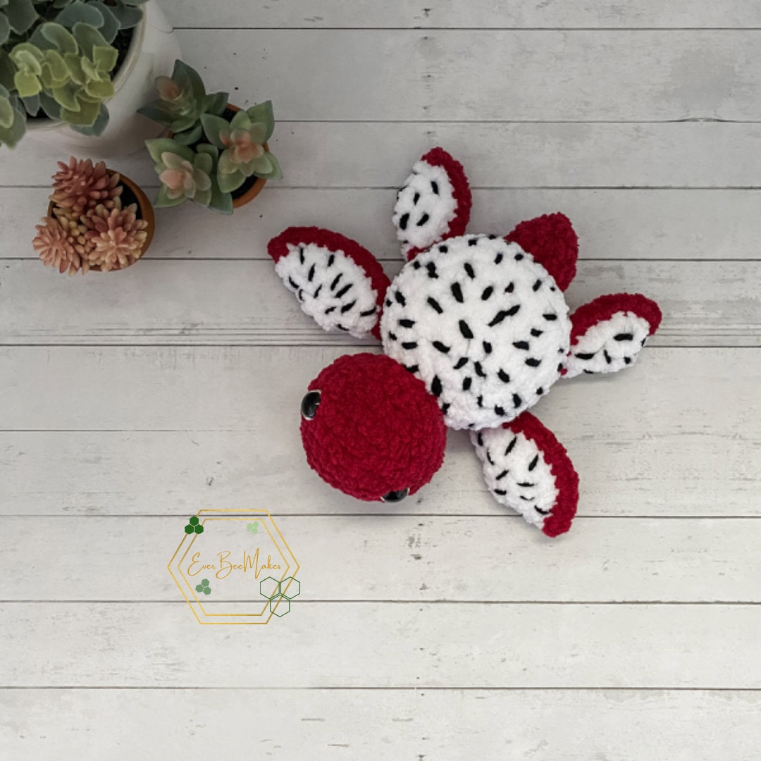 Dragon Fruit Turtle Plushie - Turtle Stuffey - Reptile Stuffie ...