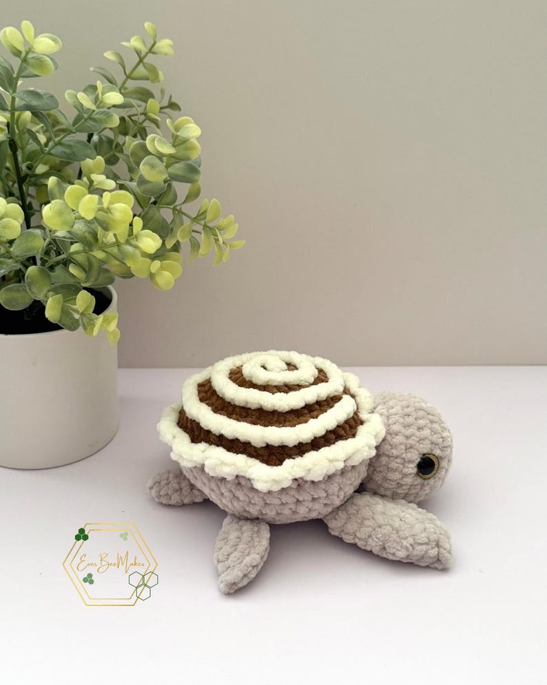 Cinnamon Roll Turtle Plushie - Food Turtle Stuffey - Reptile Stuffie ...