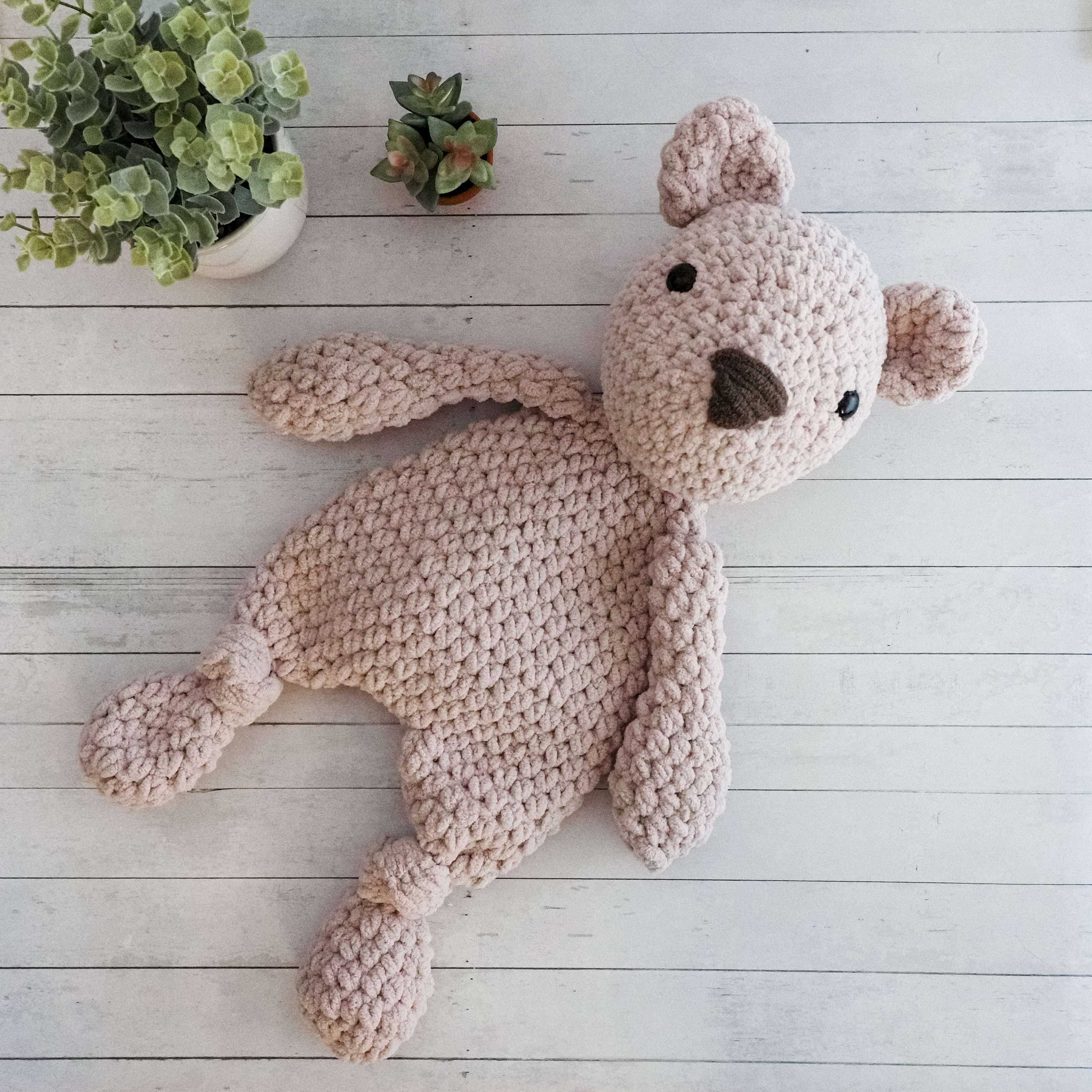 Large Teddy Bear Lovey Snuggler - Teddy Bear Plushie - Stuffey ...