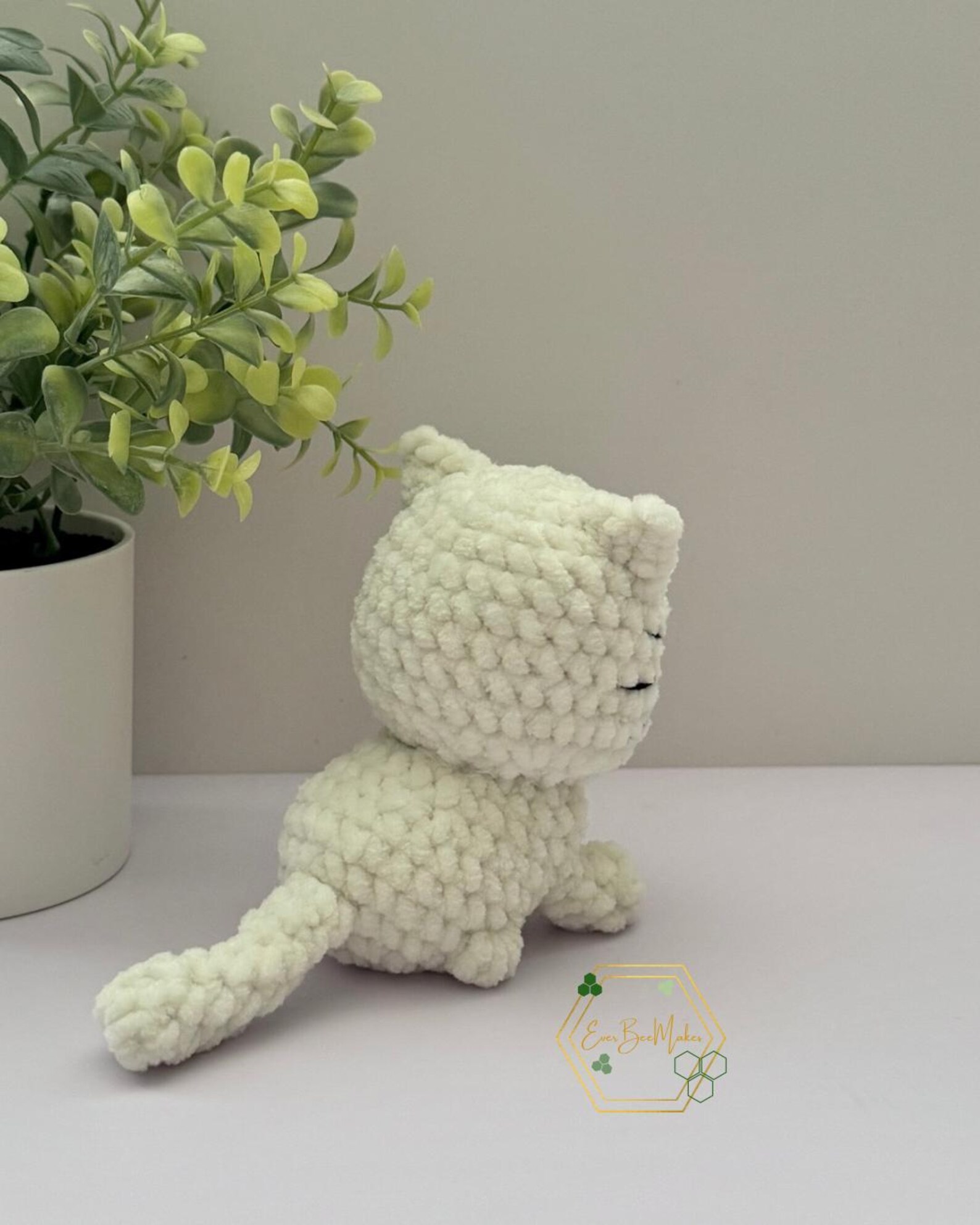 Tiny White Cat Plush: Pocket-size Kawaii Kitten Stuffed Animal - Etsy