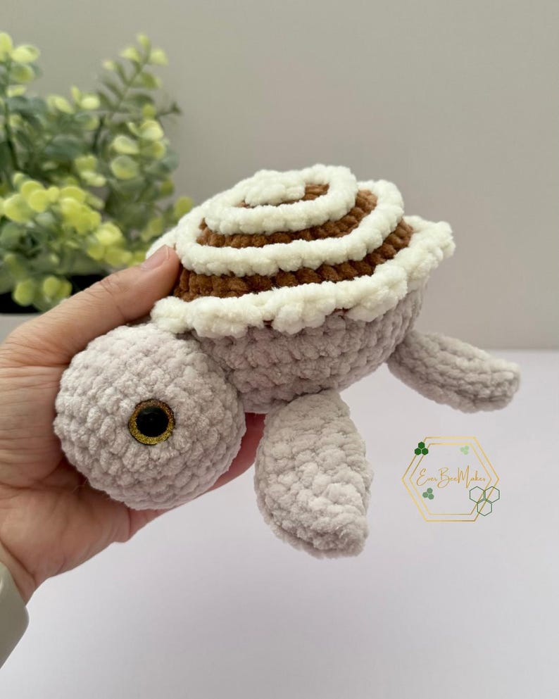 Cinnamon Roll Turtle Plushie - Food Turtle Stuffey - Reptile Stuffie ...