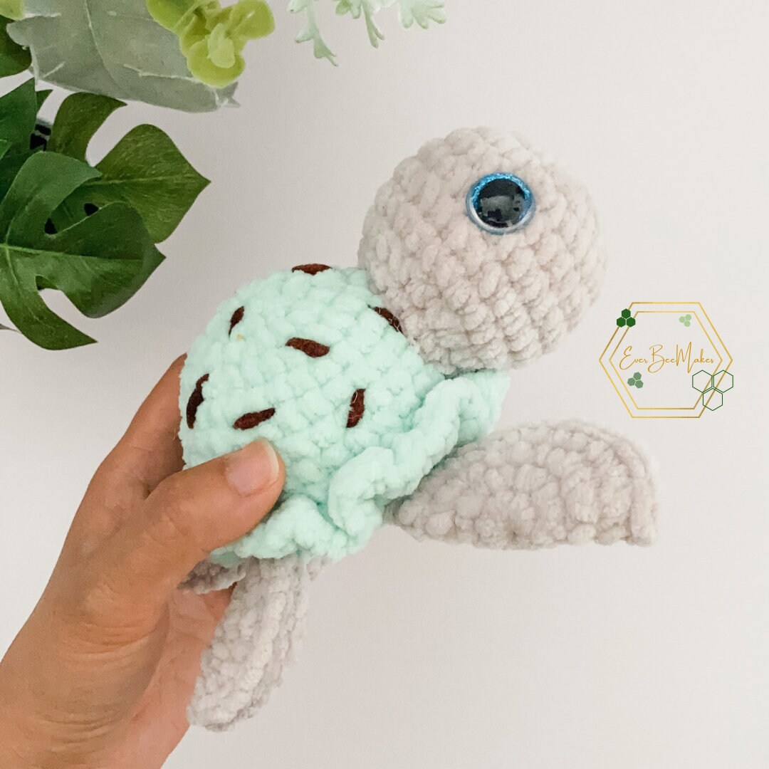 Medium 1 Scoop Ice Cream Turtle Plushie - Turtle Stuffey - Reptile ...