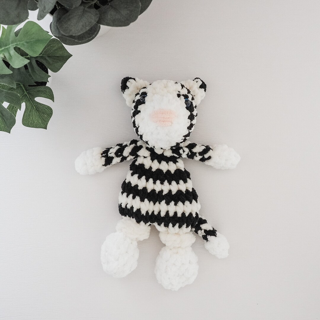 White Tiger Lovey Snuggler - White Tiger Plushie - Blue Eye Siberian ...
