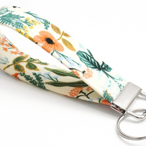 Country Floral Fabric Key Fob Lavender Wristlet Keychain - Etsy