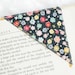 Fabric Corner Bookmark Stars on Black Cute Square Book Mark for Women ...