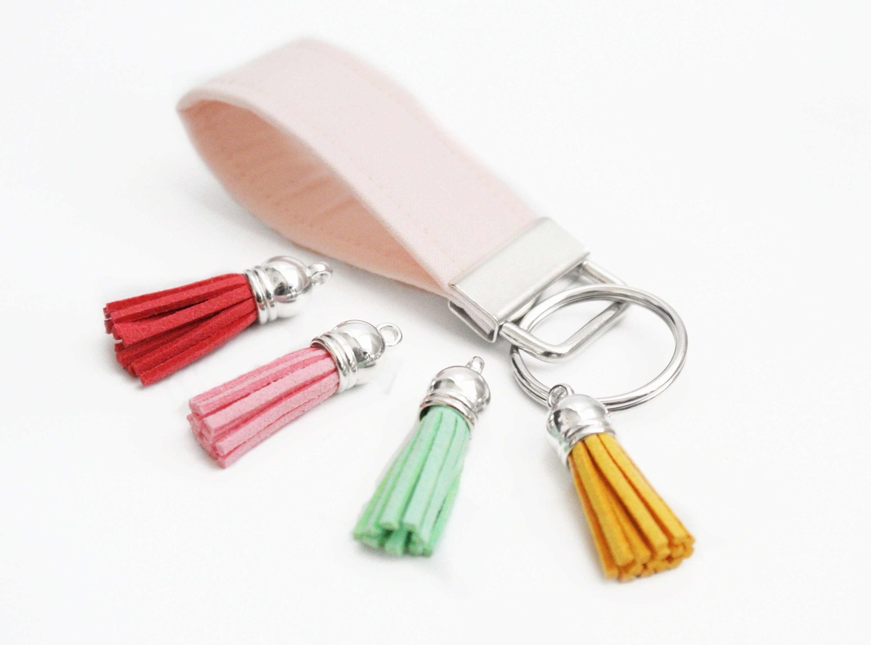 Mini Blush Pink Key Fob 2.5 or 3.5 Inch Key Ring Cute | Etsy