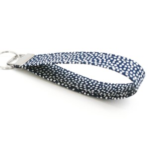 Wrist Lanyard Key Fob Navy With Modern White Dots 5 Inch - Etsy