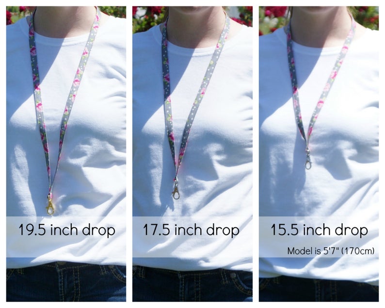 Taupe Fabric Lanyard Polka Dot Lanyard Cute Long Key | Etsy