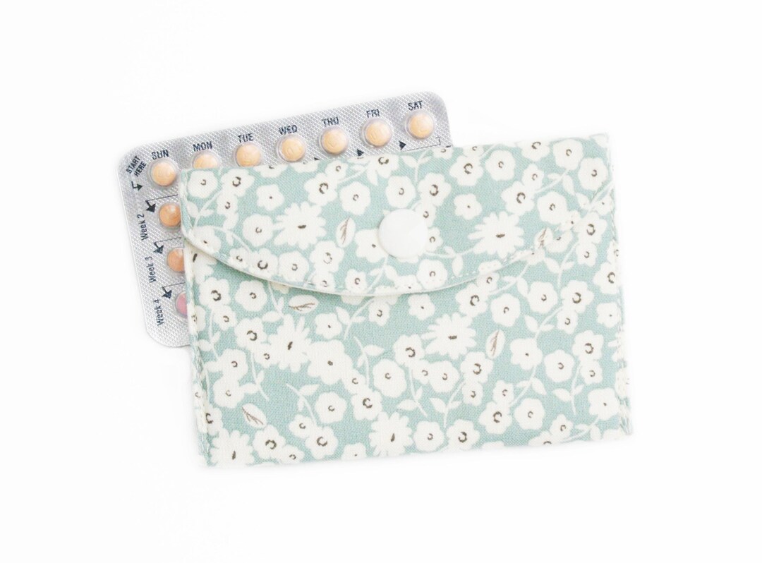 Fabric Coin Purse - Light Blue Floral - 3x4 Inch Small Snap Wallet ...