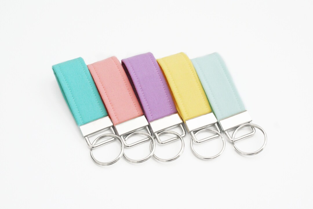 Pastel Mini Key Fobs Finger Keychain Aqua, Pink, Purple, Yellow, Mint ...