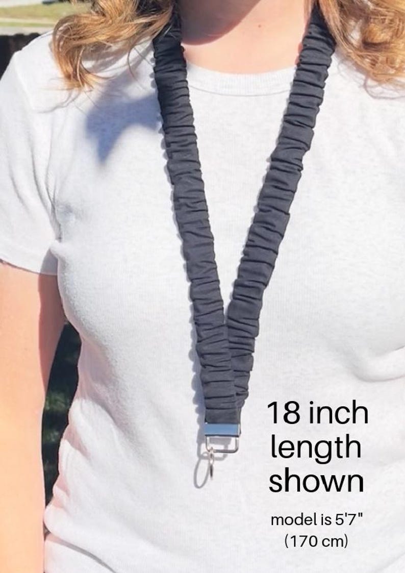 Scrunchie Lanyard in Pink Gingham Plaid: Stretchy ID Badge Strap for ...