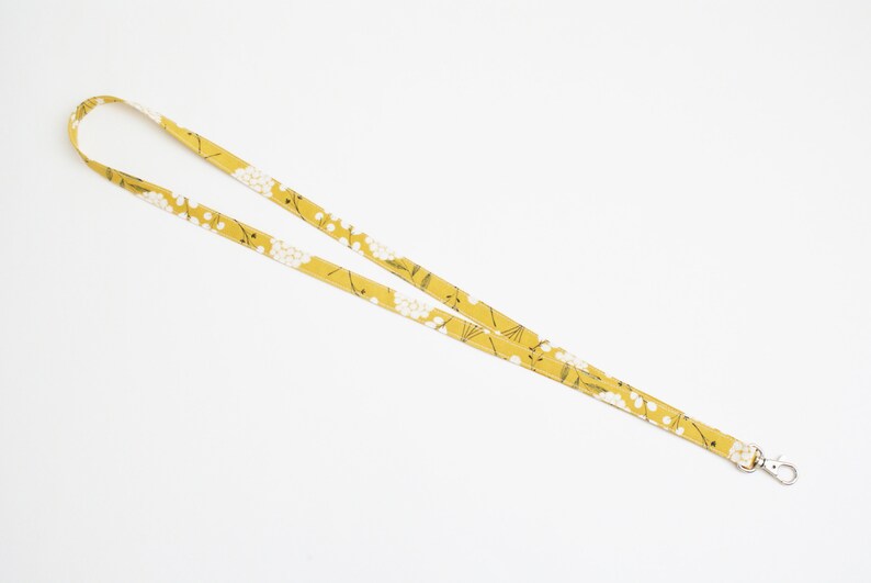 Dark Yellow Floral Fabric Lanyard With Swivel Clasp Long Key - Etsy