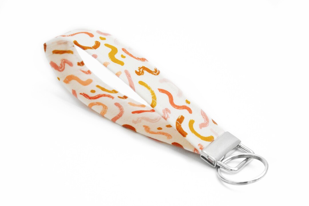 Desert Squiggle Shapes Key Fob - 5 Inch Key Ring - Cream Key Chain ...