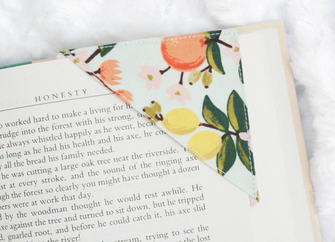 Corner Bookmark - Rifle Paper Co. Citrus and Floral on Mint - Square ...