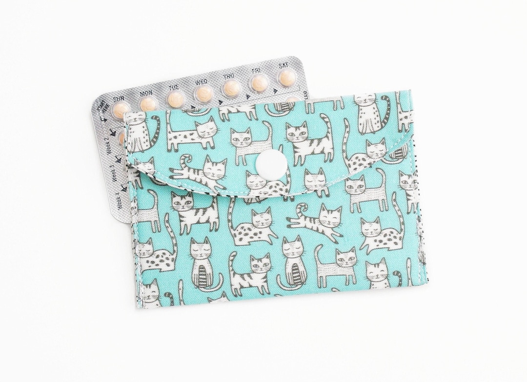 Birth Control Pill Pouch - Small Snap Wallet - 3x4 Inch - Mini Fabric ...