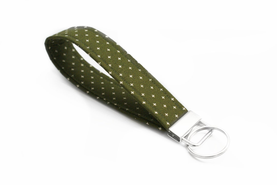 Olive Green Key Fob - 5 Inch Key Ring Wristlet - Tassel - Cute Key ...