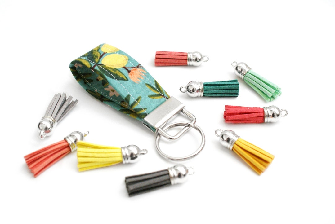Mini Key Fob - Teal Citrus Floral With Optional Tassel - Rifle Paper Co ...