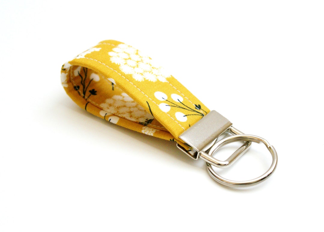 Mini Key Fob Deep Yellow and White Floral 2.5 or 3.5 Inch - Etsy