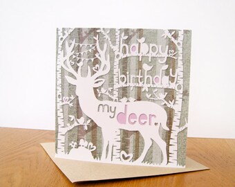 Deer birthday card | Etsy