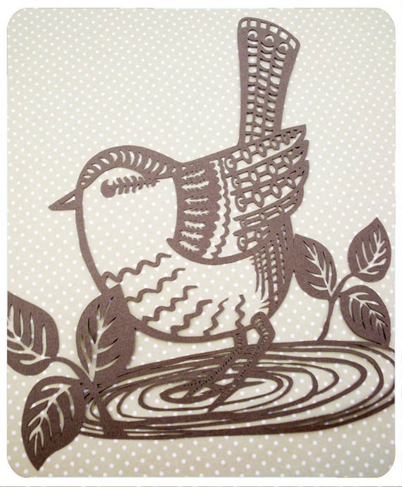 Wren Bird Papercutting Template Download PDF, Jpeg - Etsy UK