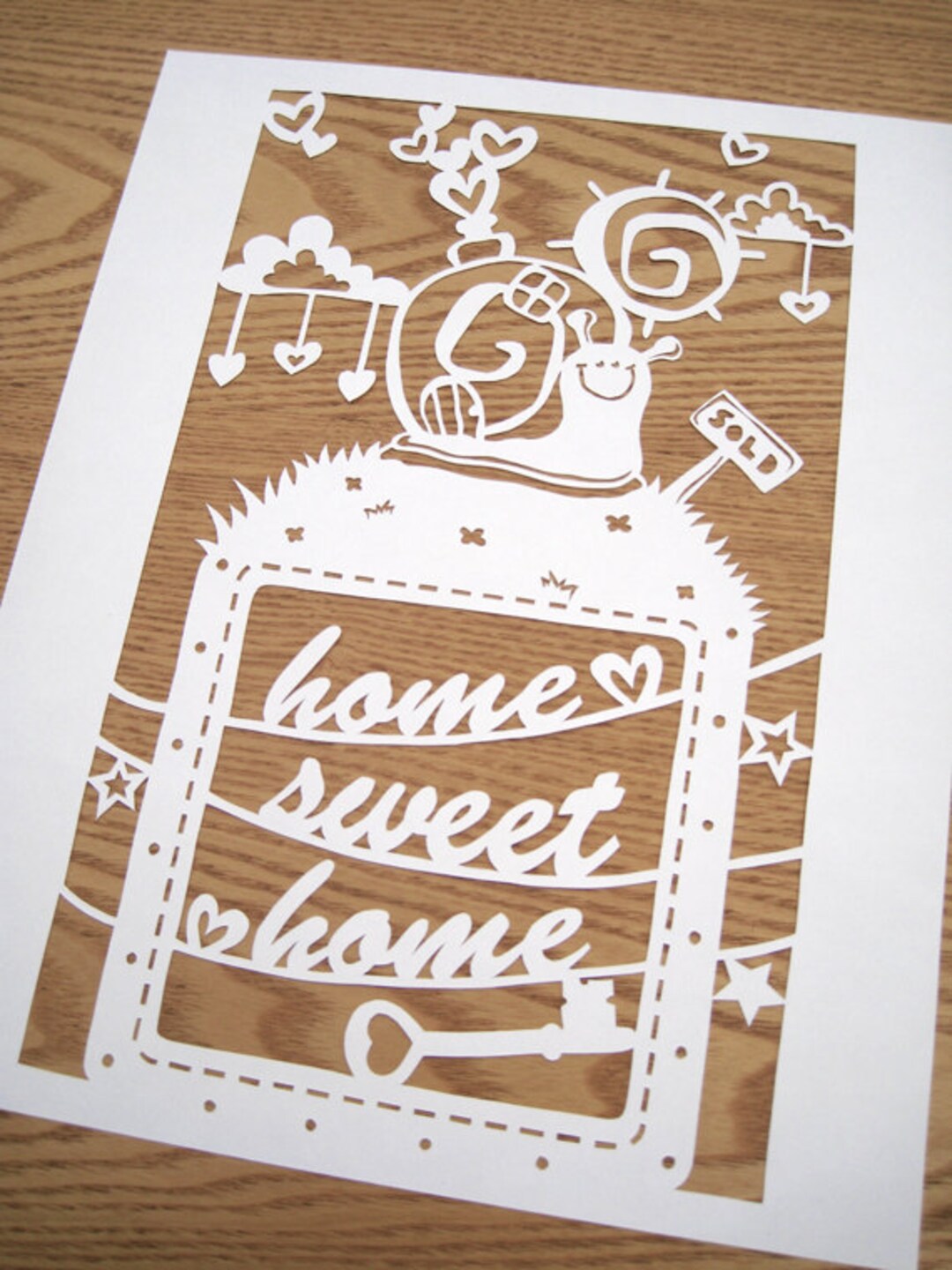 Home Sweet Home Papercut Template Download (PDF, Jpeg) - Etsy