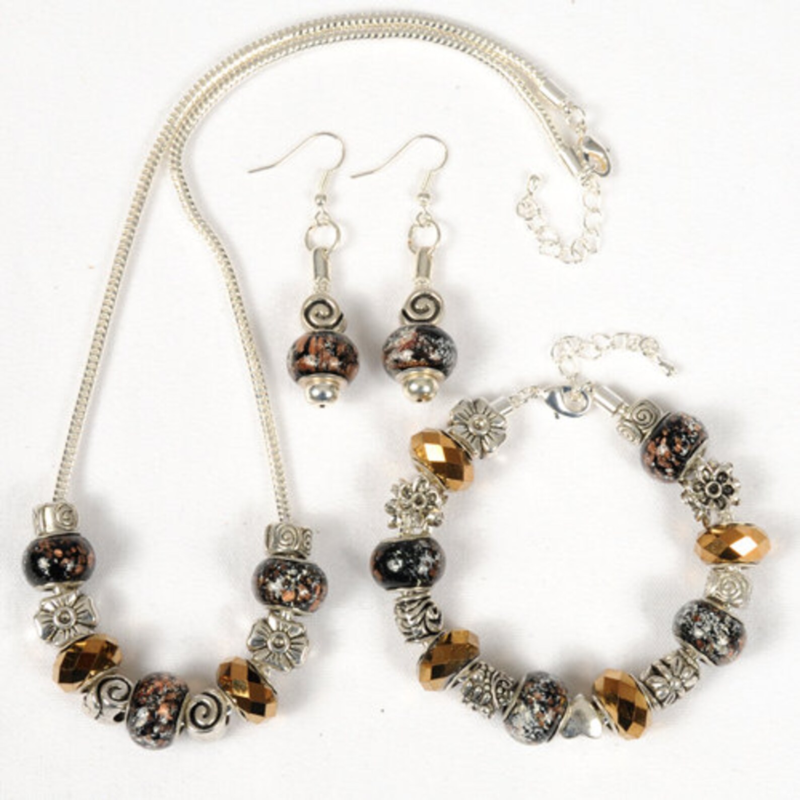 Bronze Jewelry Set, Beaded Jewelry, Bronze Beauty Set - Etsy