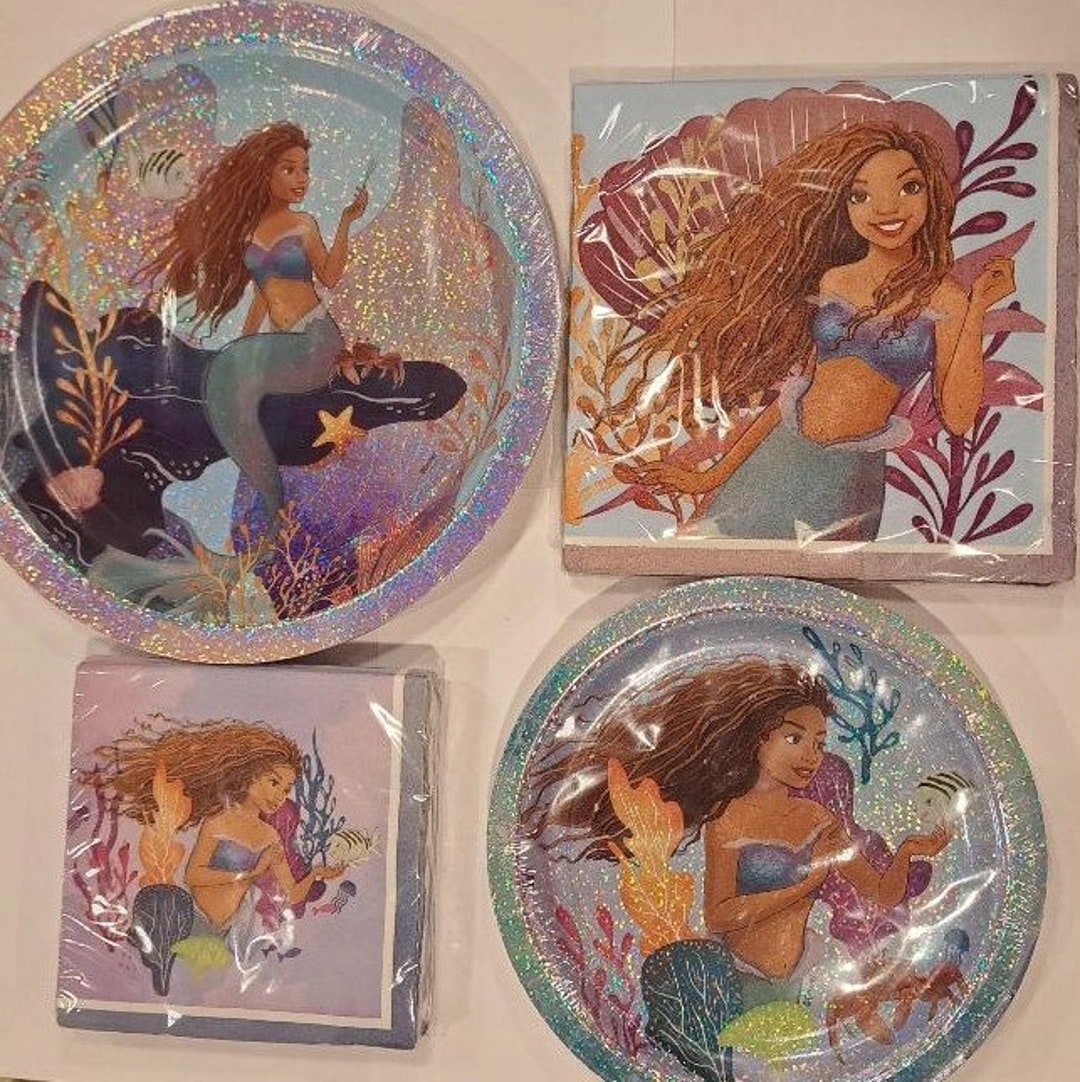Ariel the Little Mermaid Party Plates and Ariel Napkins - Ariel Party ...