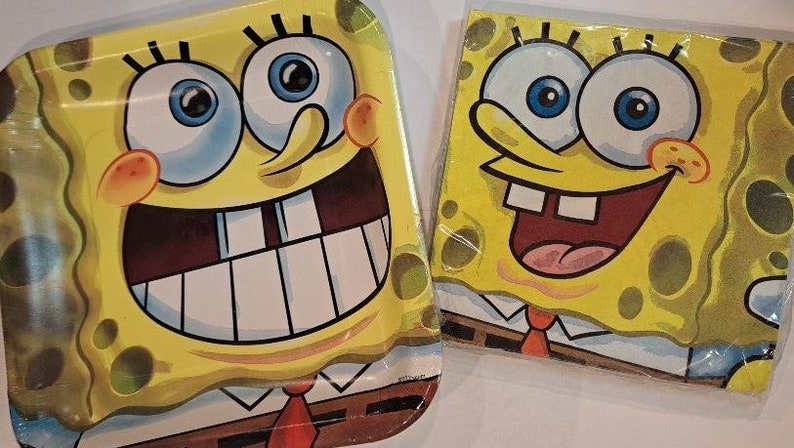 Spongebob Squarepants Plates and Napkins - Sponge Bob Square Pants ...