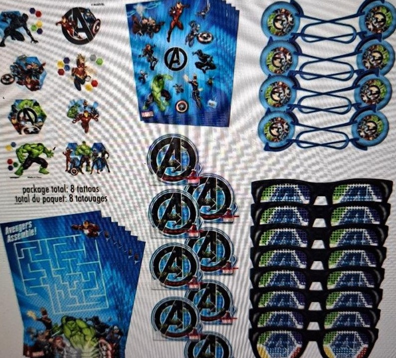 Avengers Favor Pack Birthday Party Mega Mix With 48 Pieces Avengers ...