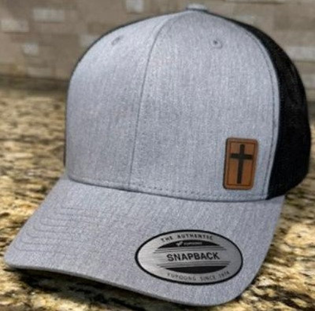 Classic Snapback Hat With Leatherette Cross Patch - Religious Hat ...