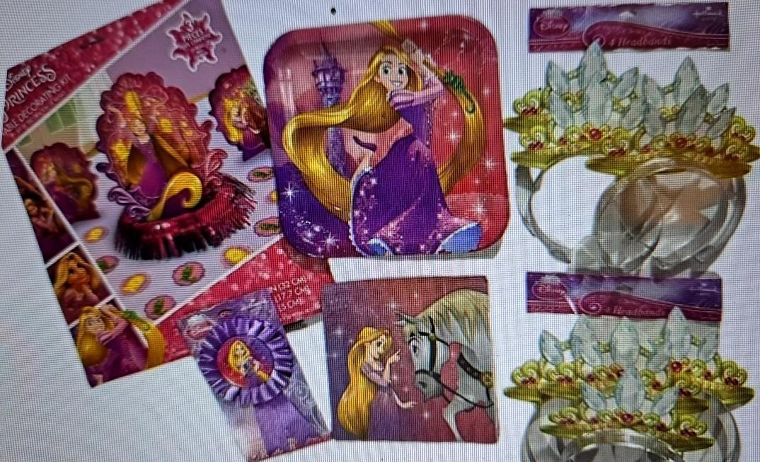 Rapunzel Party Bundle for 8 Includes Rapunzel Plates, Rapunzel Napkins ...