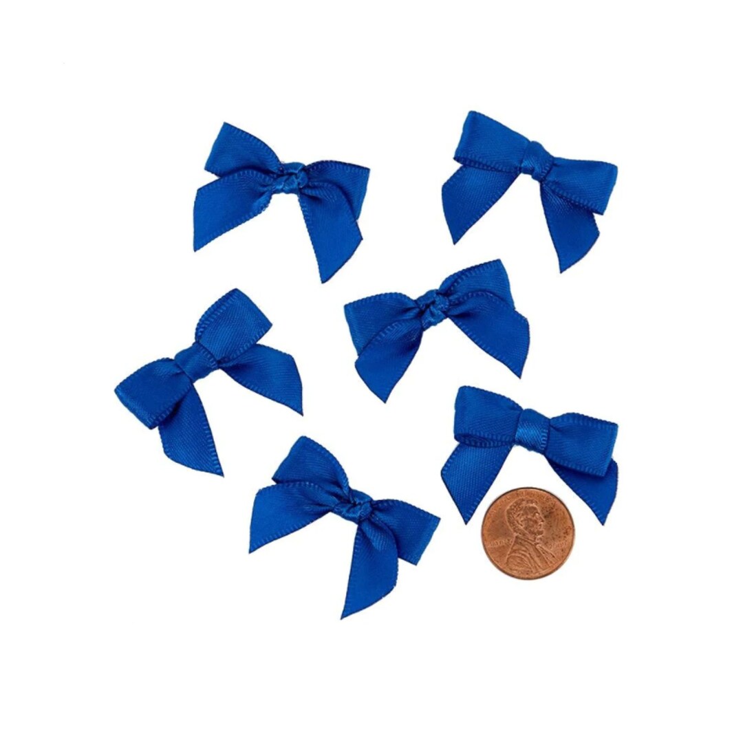 Royal Blue Bows Royal Blue Satin Bows Pre-tied 1 3/8in. - Etsy