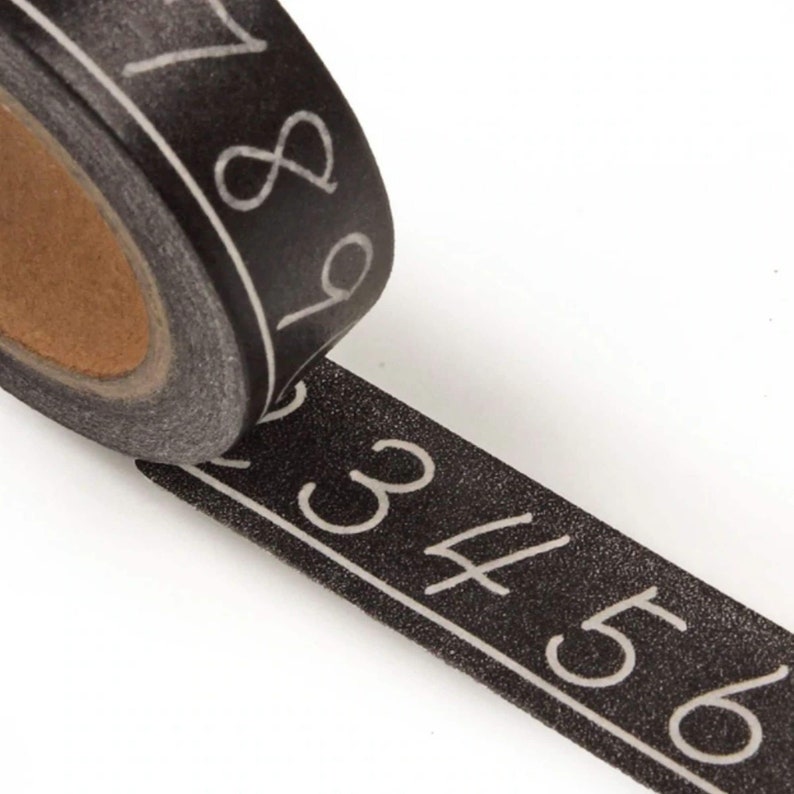Numbers Tape | Chalkboard Numbers Tape | Black and White Numbers Washi ...