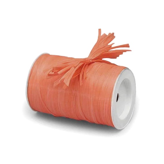 Coral Raffia Orange Raffia Ribbon Colored Matte Raffia | Etsy