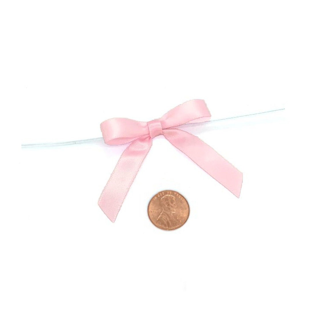 Handmade Pink Bows | Baby Pink Bows | Light Pink Satin Bows on A Wire ...