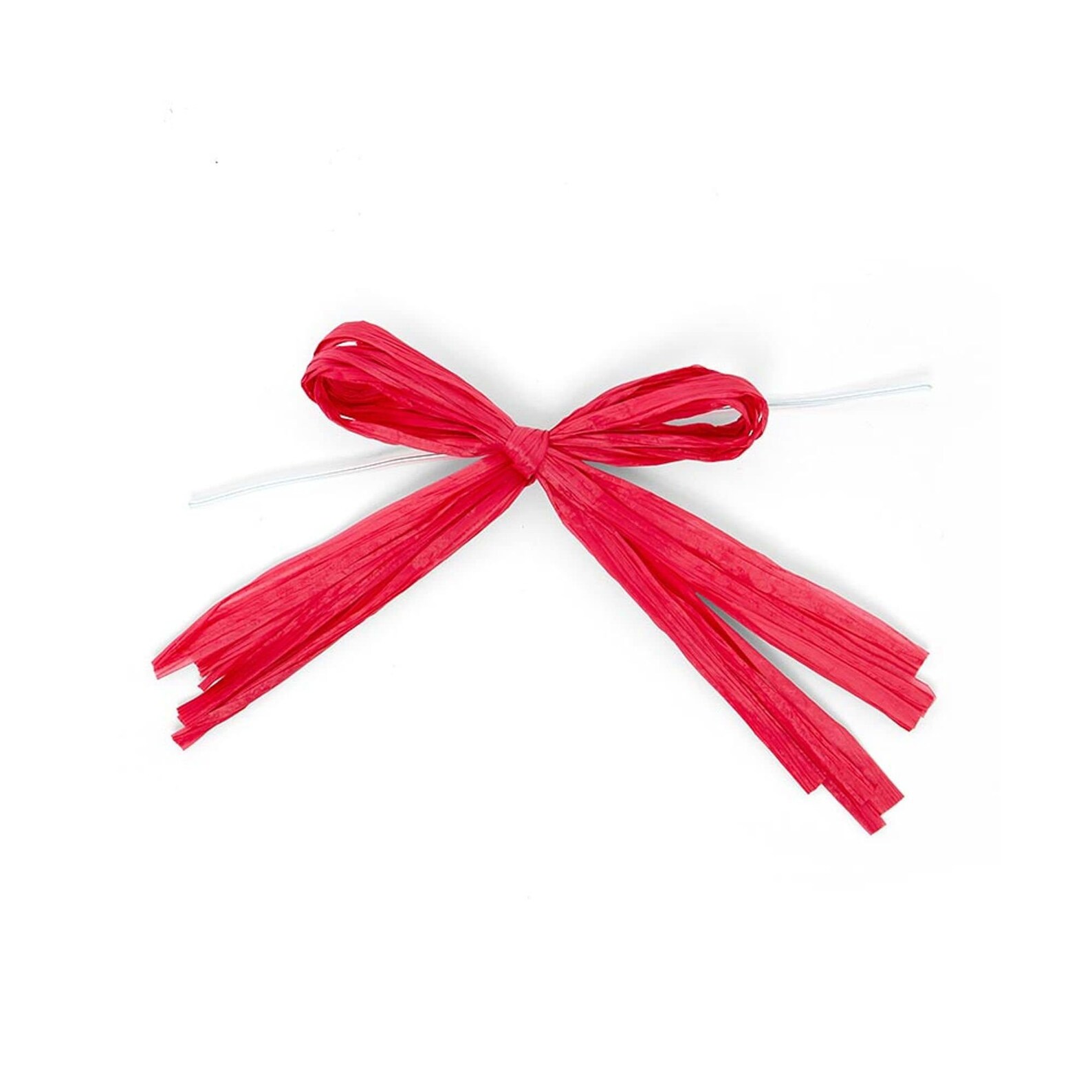 Red Raffia Bows | Premade Red Bows | Red Pre-tied Raffia Bows With Wire ...