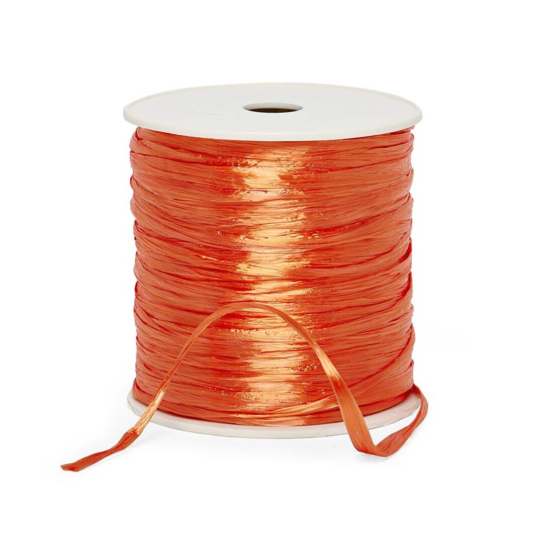 Orange Raffia Ribbon | Orange Raffia Bows | Orange Pearlized Raffia ...