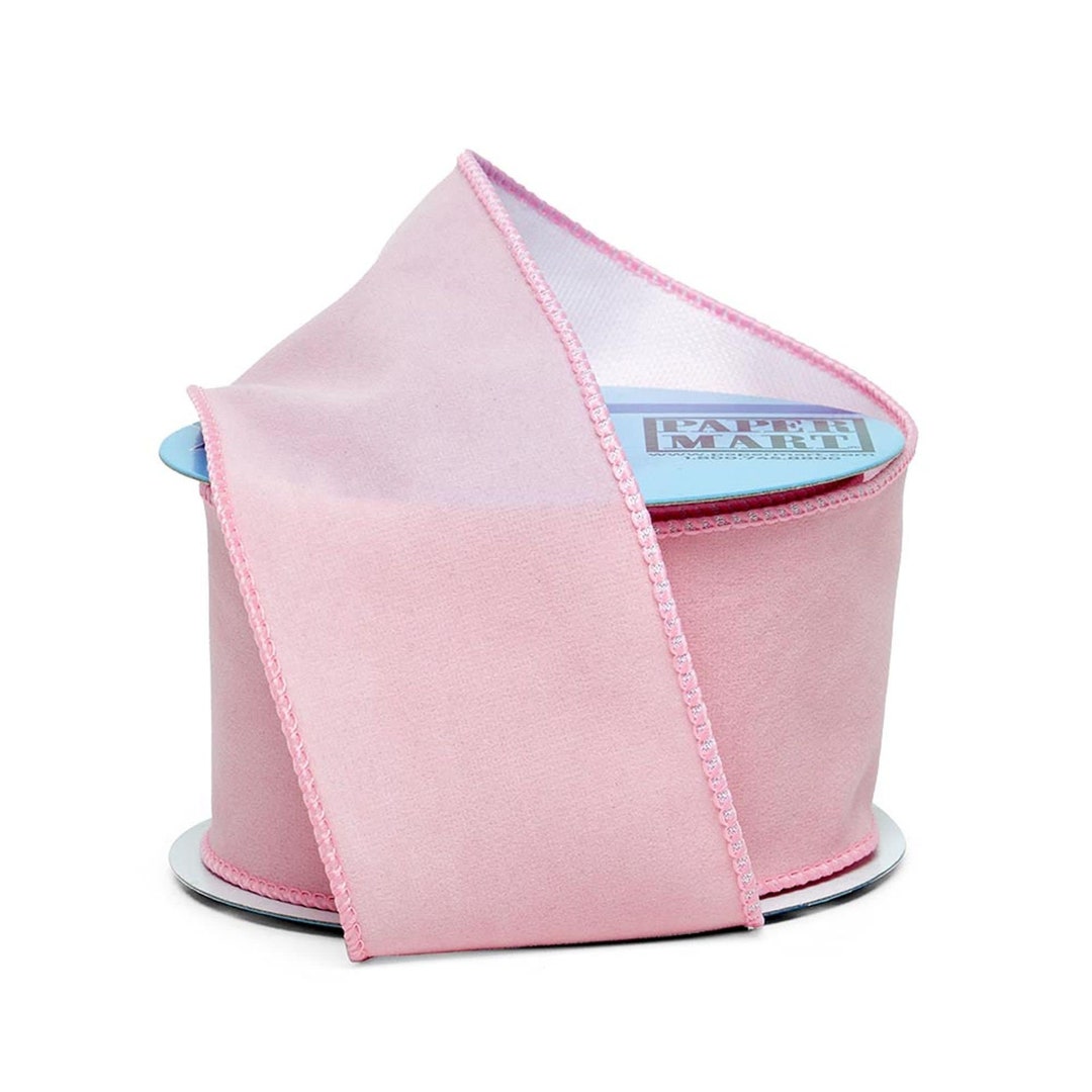 Pink Velour Ribbon Wide Pink Ribbon Pink Premium Fine Velour Wired ...