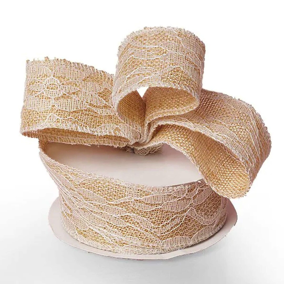 Ivory Lace Ribbon | Shabby Chic Ribbon | Ivory Floral Lace Burlap ...