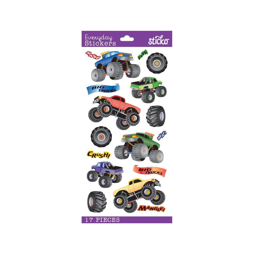 Monster Truck Stickers | Truck Decals | Big Trucks Stickers - Assorted ...