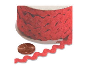 5 Yards Red Metallic Rick Rack Trim, Red Trim, Ric Rac Trim, Metallic ...