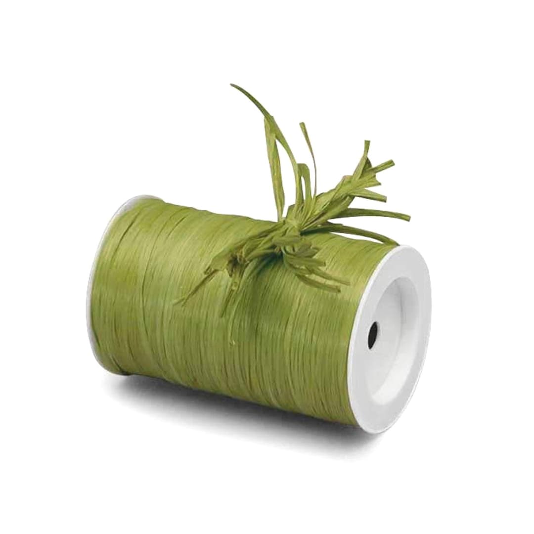 Olive Raffia Ribbon | Green Raffia Bows | Olive Green Colored Matte ...
