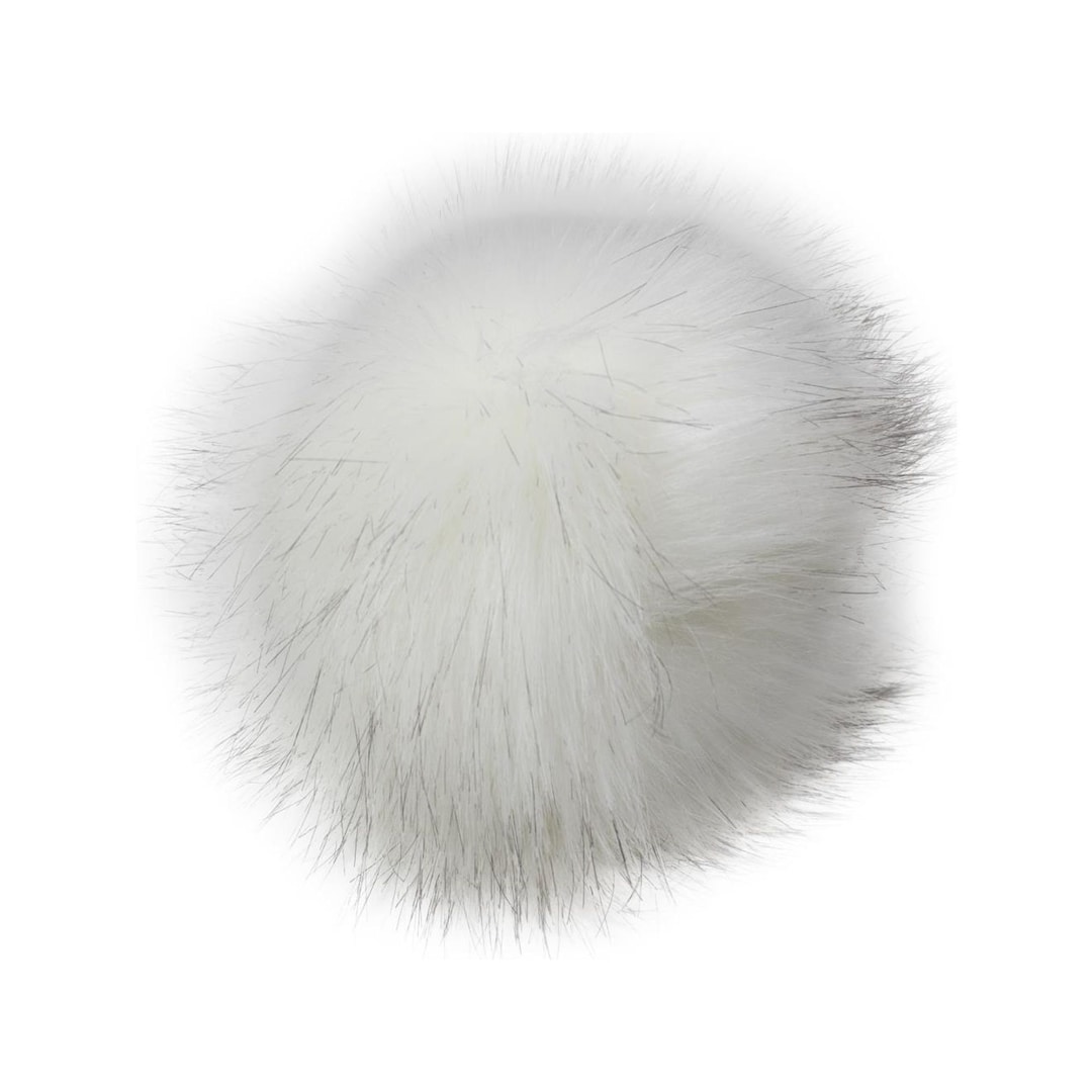 Big White Fur Pom | White Fur Ball | White Black Fluff Ball | White and ...