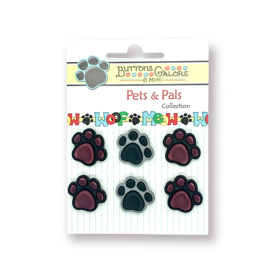 Paw Print Buttons | Paw Print Fasteners | Pets & Pals Buttons ...