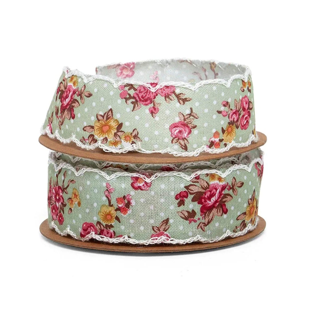 Shabby Chic Ribbon | Cottage Style Ribbon | Jena Vintage Floral Ribbon ...