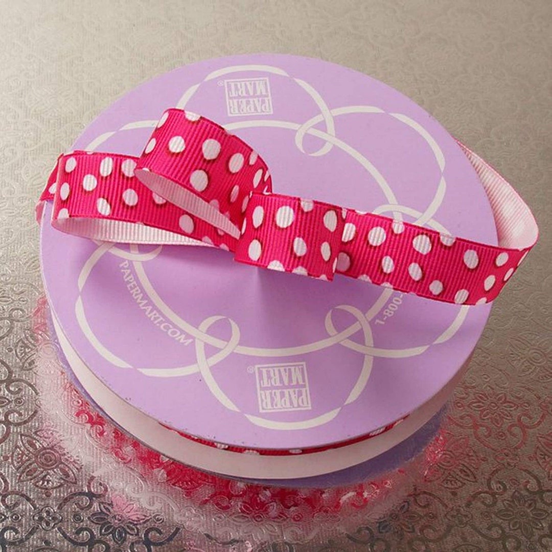 Pink Polka Dot Ribbon | Pink Dot Ribbon | Hot Pink Random Spots ...